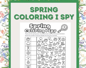 Printable I Spy Spring Coloring Page - I Spy Page for 5-10 Year-olds ...