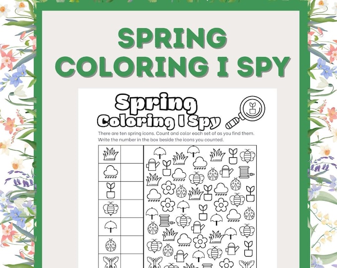 Spring- I Spy Activity - Etsy Canada