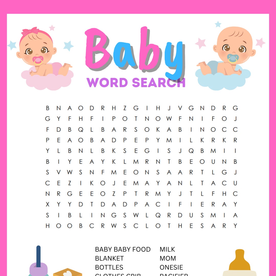 Baby Word Search - Etsy