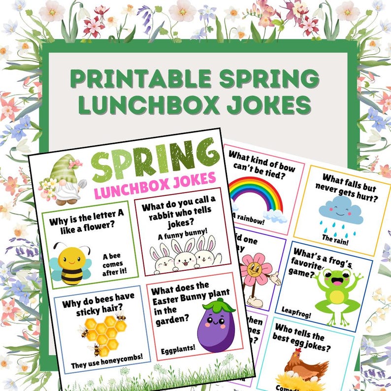 Printable Spring Lunch Box Jokes for Kids - Etsy Australia