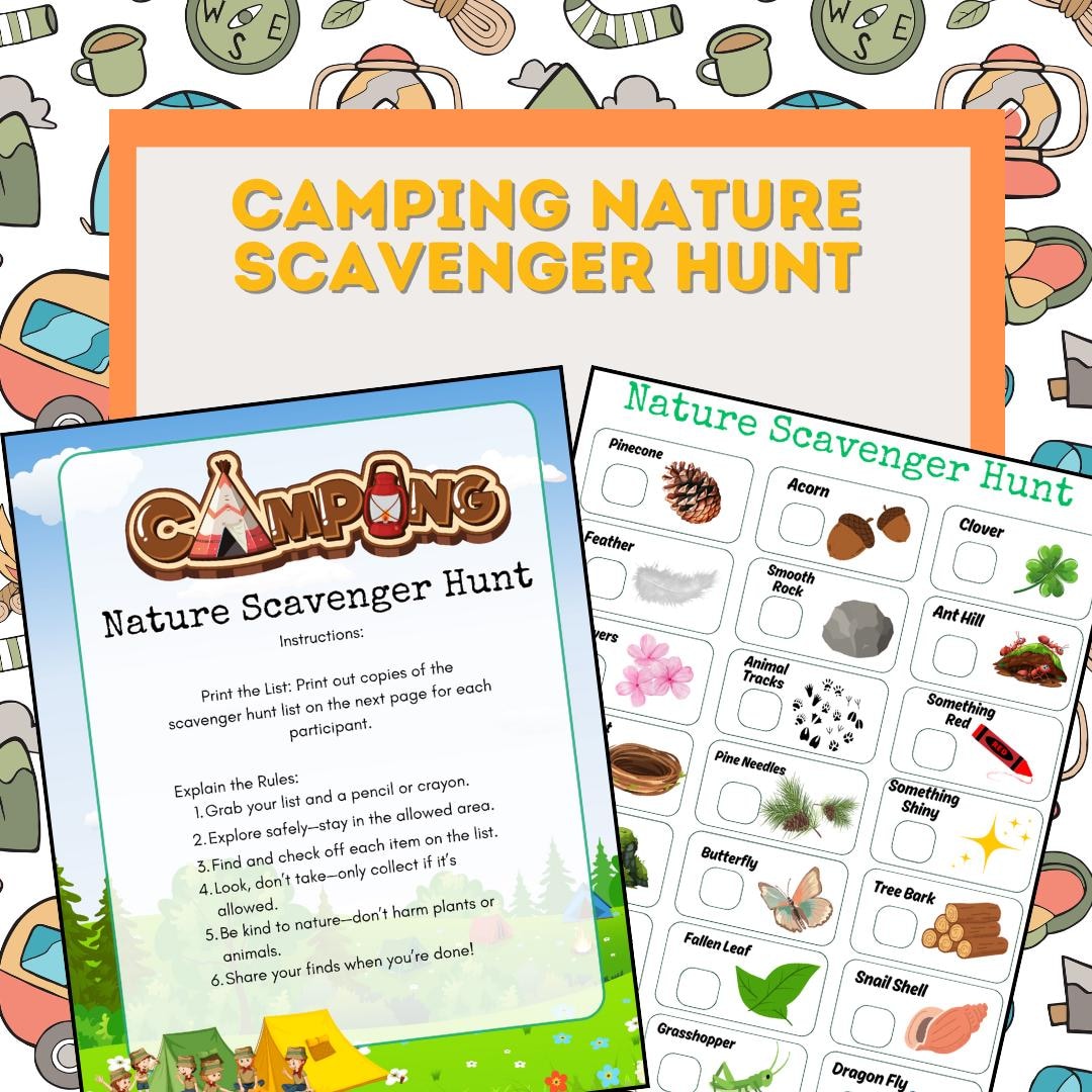 Printable Nature Camping Scavenger Hunt - Fun Outdoor Activity - Etsy