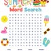 Printable Summer Word Search and Answer Key - Etsy