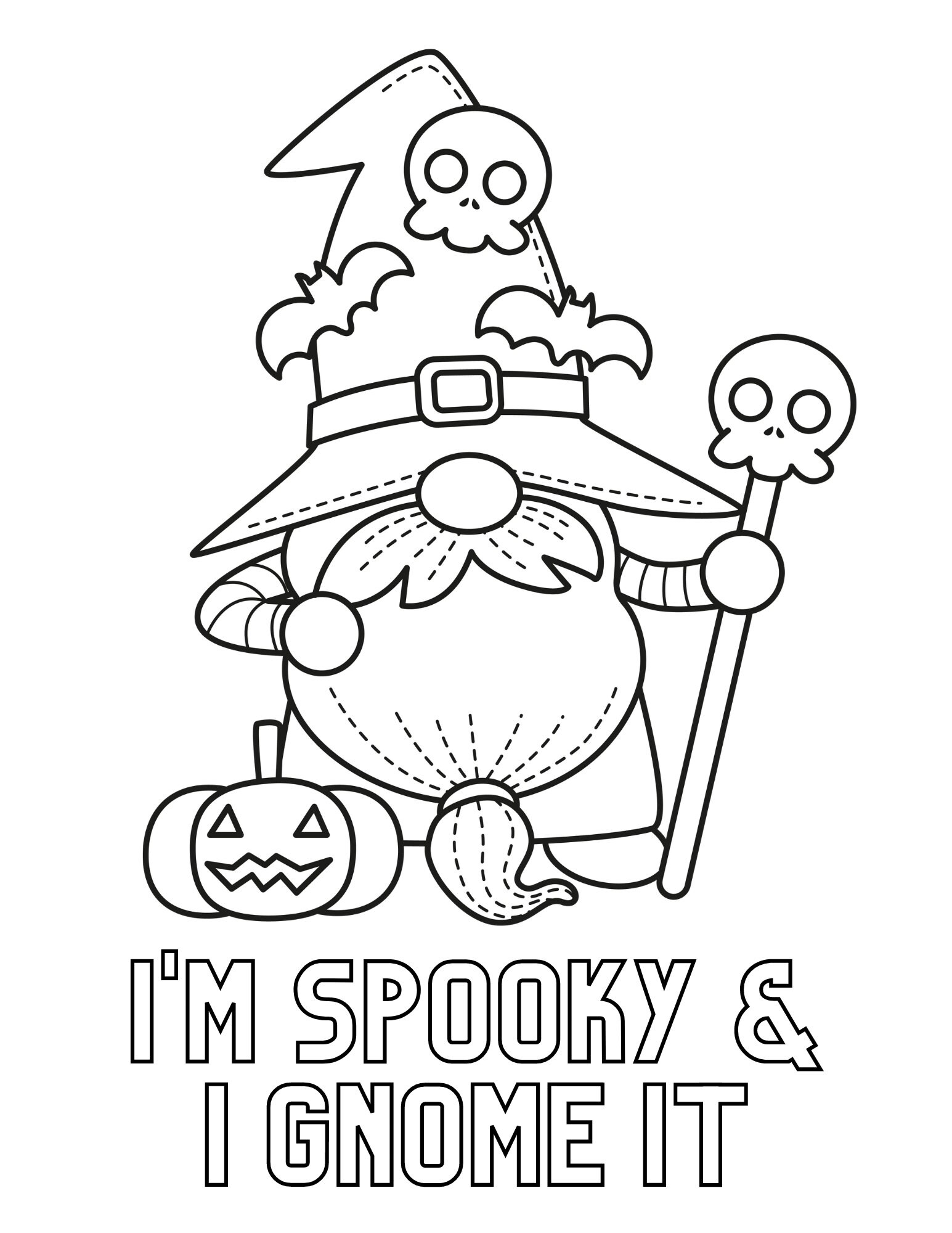 Halloween Gnomes Coloring Pages - Etsy