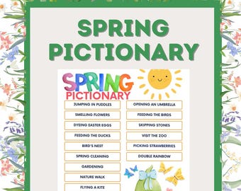 Printable Spring Pictionary Game – Fun Drawing Game for Families ...