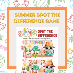 Printable Summer Spot the Difference Game - Etsy
