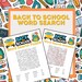 Printable Back to School Word Search With Answer Key - Etsy
