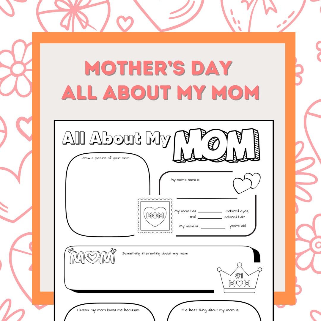 Printable All About My Mom Worksheet - Perfect for Mother's Day! - Etsy