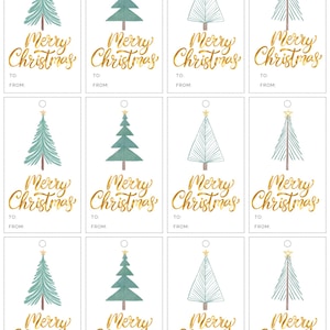 Simple Christmas Tree Gift Tags - Etsy