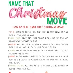 Printable Name That Christmas Movie Game - Etsy