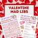 Printable Valentine Mad Libs Game - Etsy