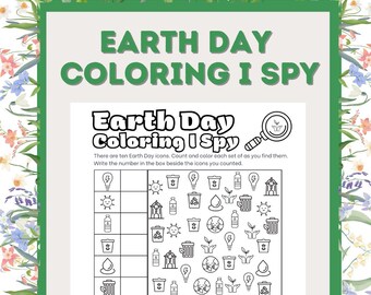 Earth Day Activity Sheet, I Spy Game, Kids Printable Worksheet - Etsy