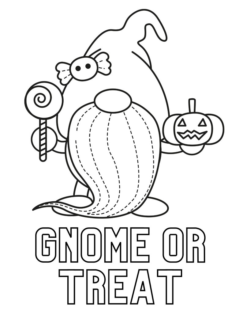 Halloween Gnomes Coloring Pages - Etsy