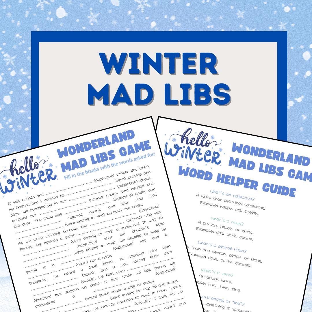 Printable Winter Mad Libs Game - Winter Wonderland - Etsy