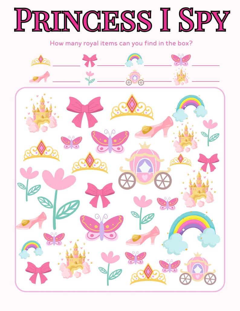 14 Page Printable Princess Games Bundle - Perfect for a Princess Party ...
