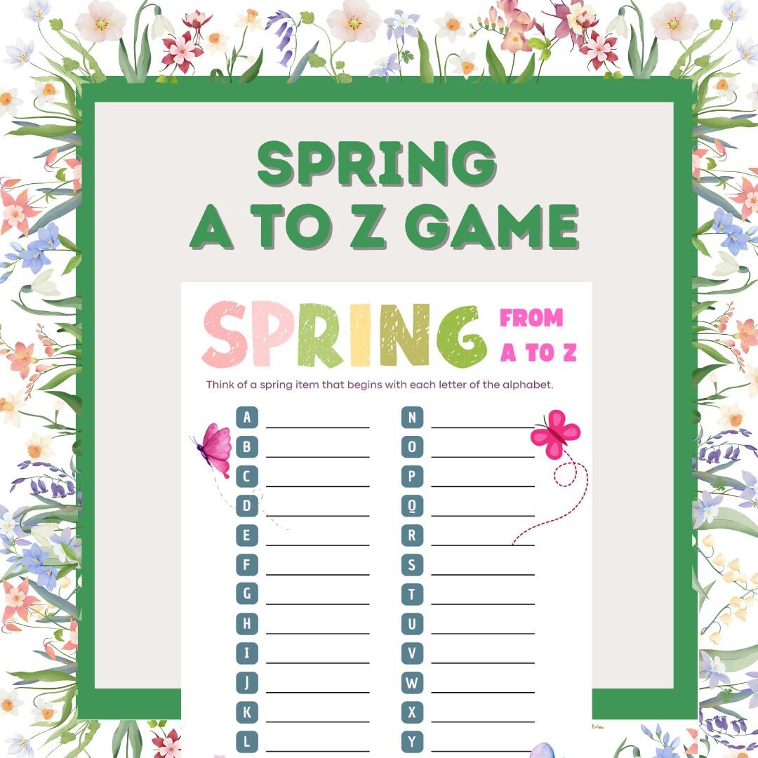 Printable Spring A to Z Game - Etsy
