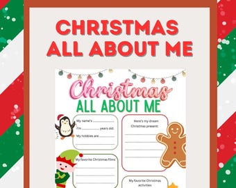 All About Me - Christmas Edition | Fun Printable Activity for Kids - Etsy