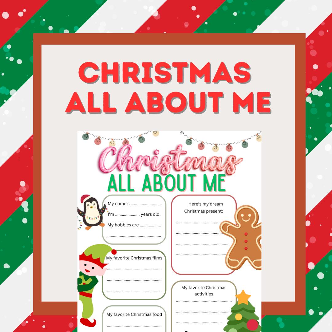 Printable Christmas All About Me Worksheet - Etsy