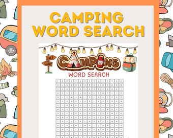Camping Word Search Puzzle With Answer Sheet, Camping Games, Camping ...