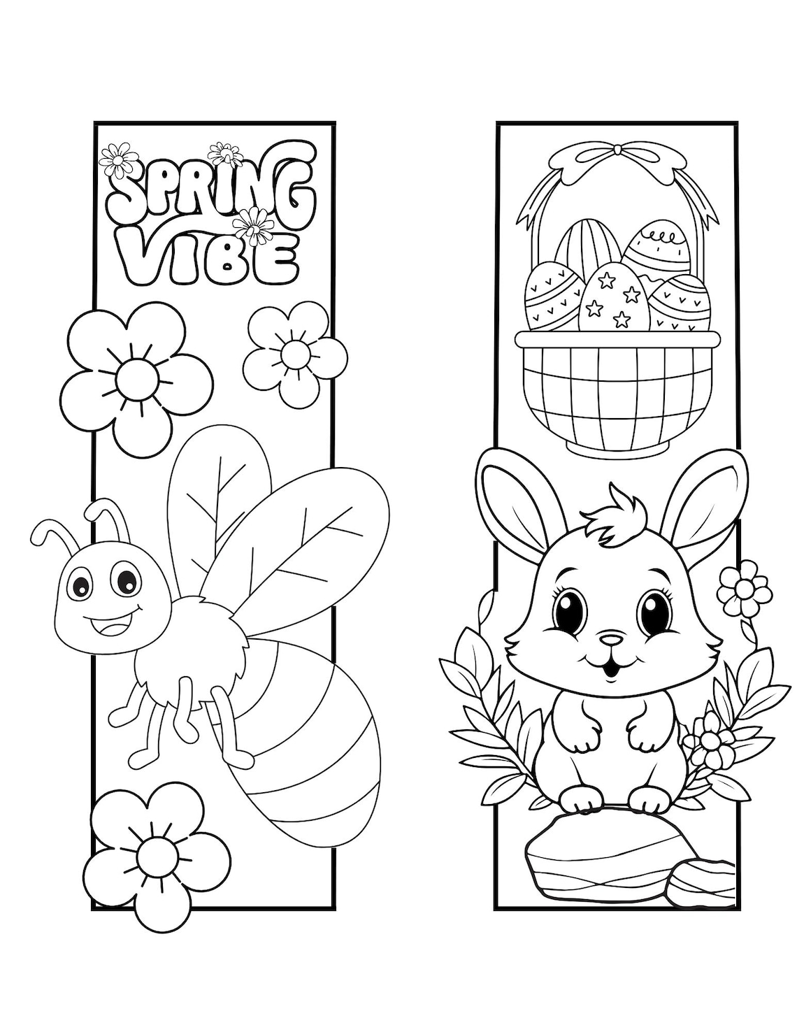 Printable Spring Coloring Bookmarks- Set of 10 - Etsy