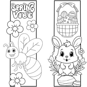 Printable Spring Coloring Bookmarks- Set of 10 - Etsy
