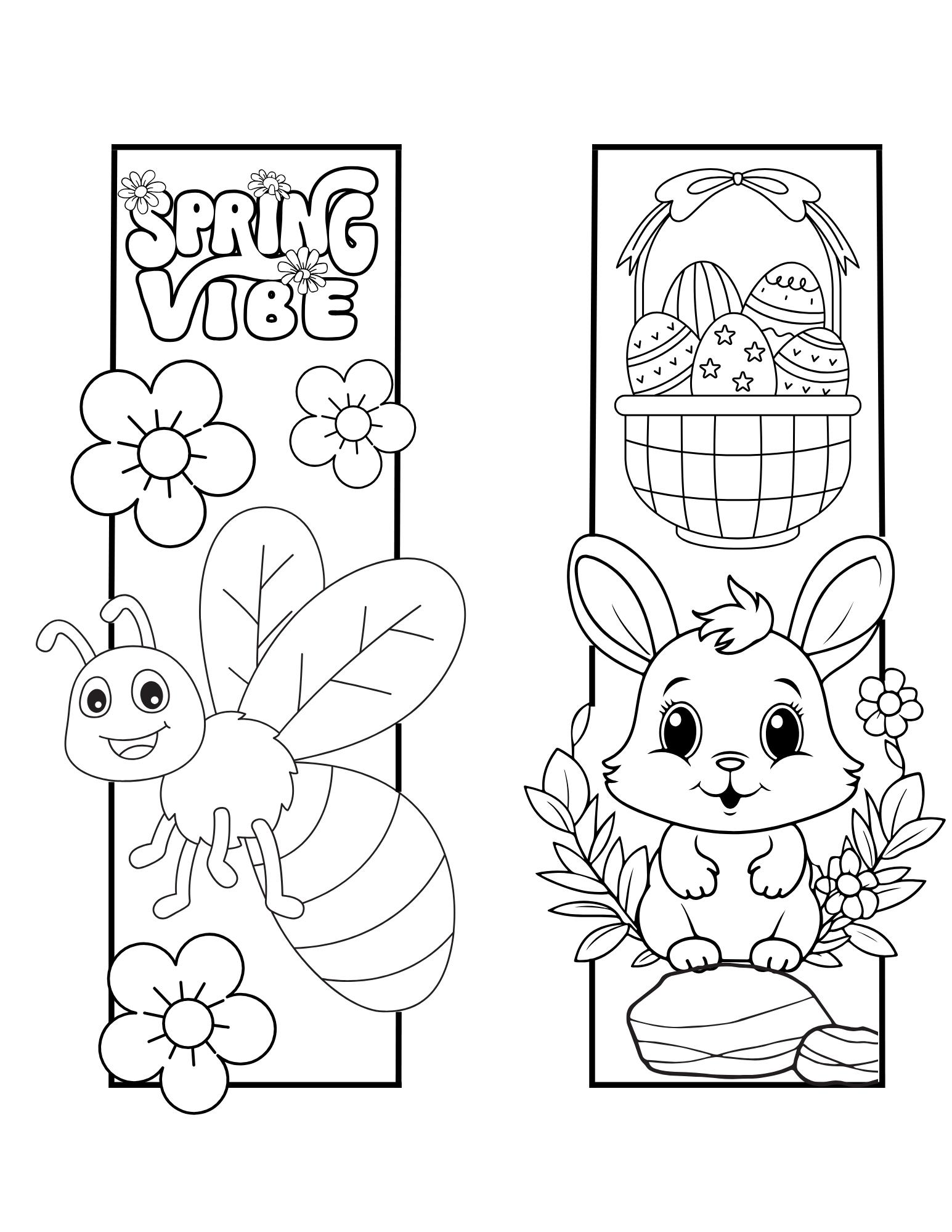 Printable Spring Coloring Bookmarks- Set of 10 - Etsy