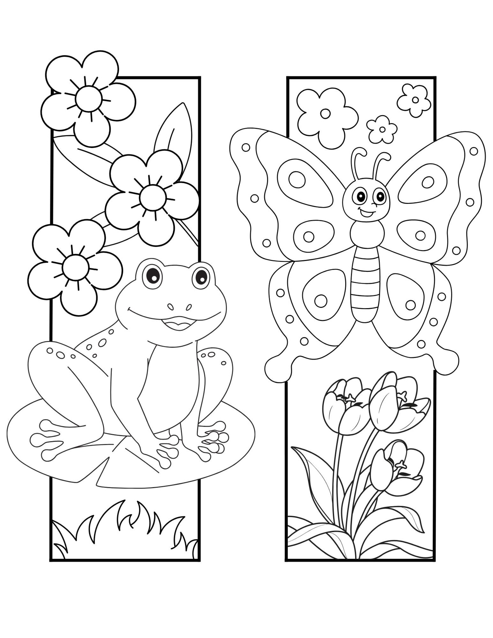Printable Spring Coloring Bookmarks- Set of 10 - Etsy