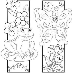 Printable Spring Coloring Bookmarks- Set of 10 - Etsy