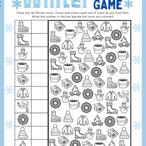 Printable Coloring Winter I Spy Game - Etsy