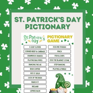 Printable St. Patrick's Day Pictionary Categories - Etsy