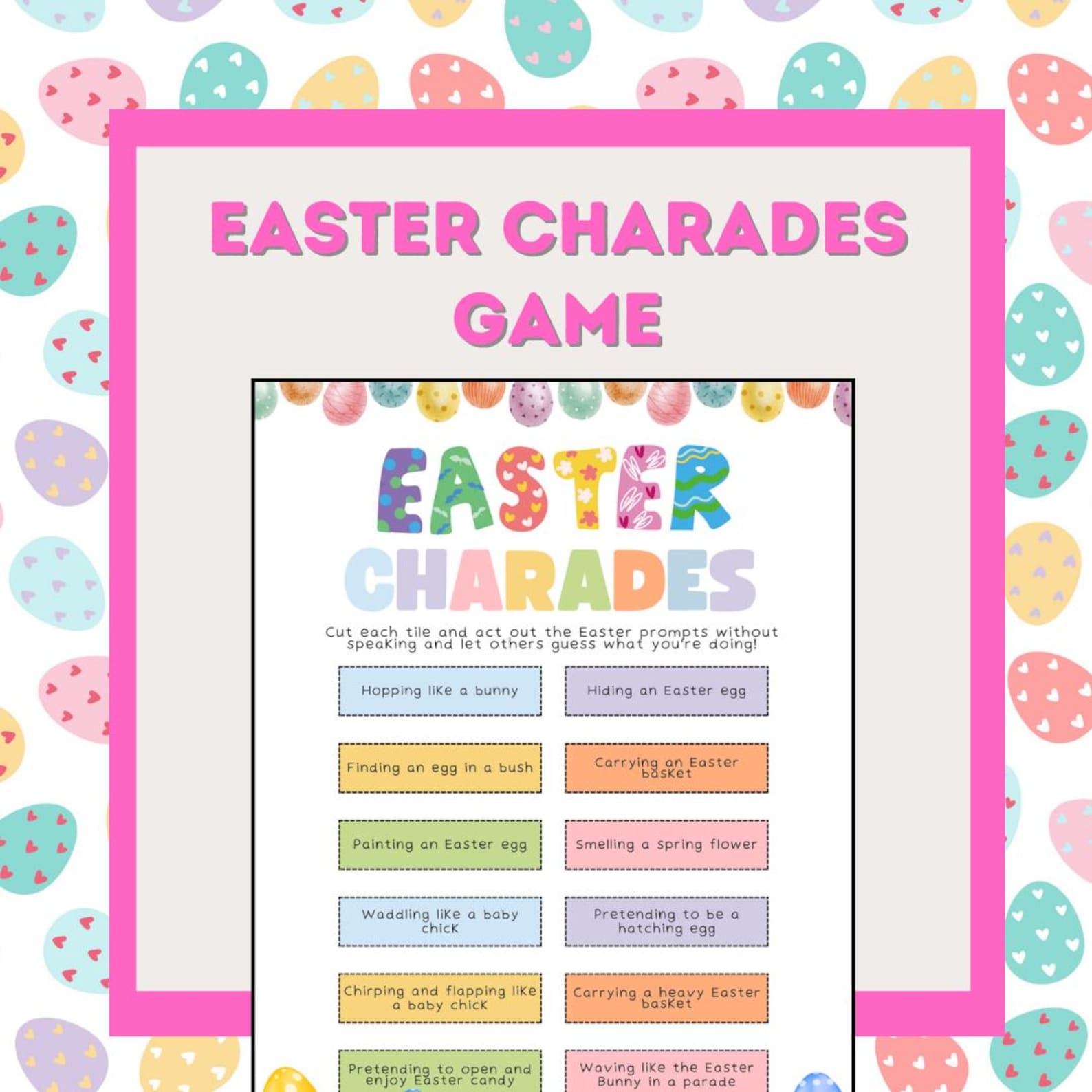 Printable Easter Charades Game - Etsy
