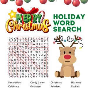 Very Merry Christmas Word Search - Etsy