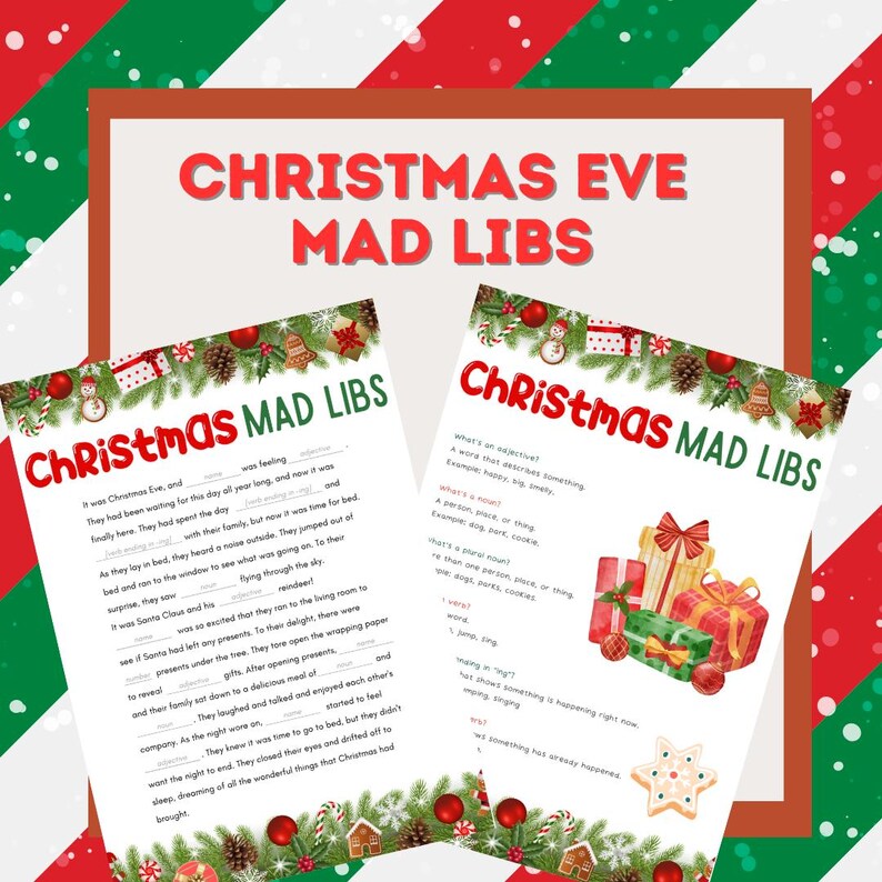 Printable Christmas Eve Mad Libs Game - Etsy