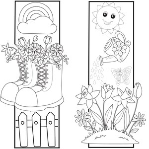 Printable Spring Coloring Bookmarks- Set of 10 - Etsy