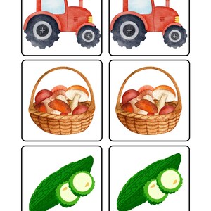 Printable Fall Harvest Memory Game - Match These Autumn Images in This ...