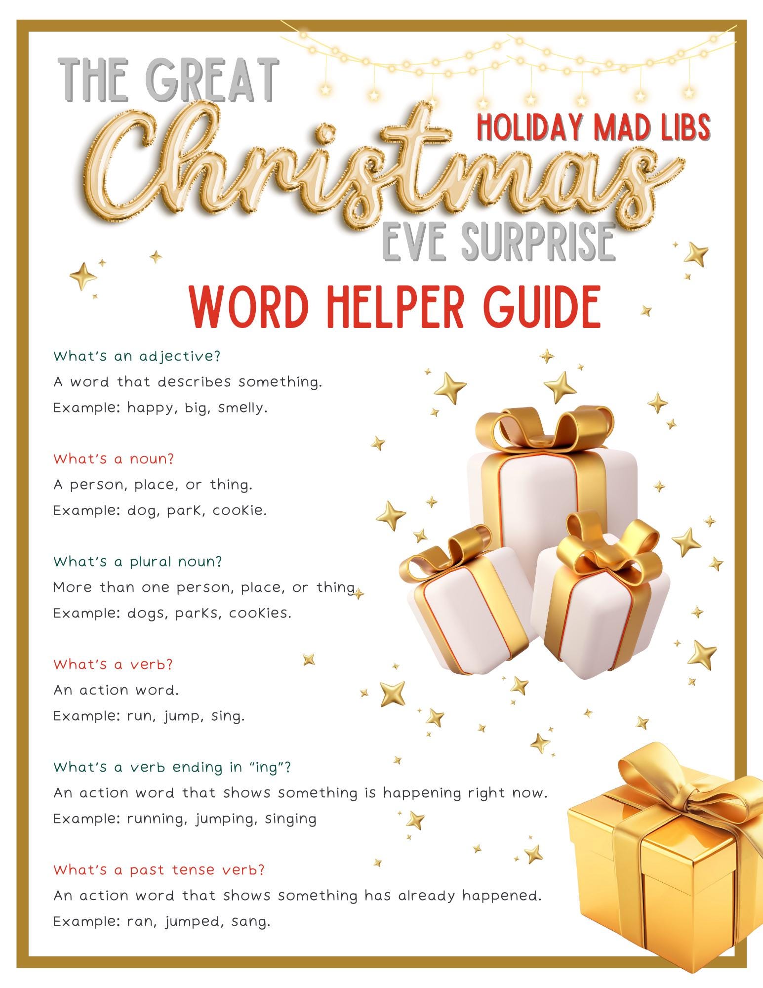 Printable Christmas Mad Libs Game - Etsy