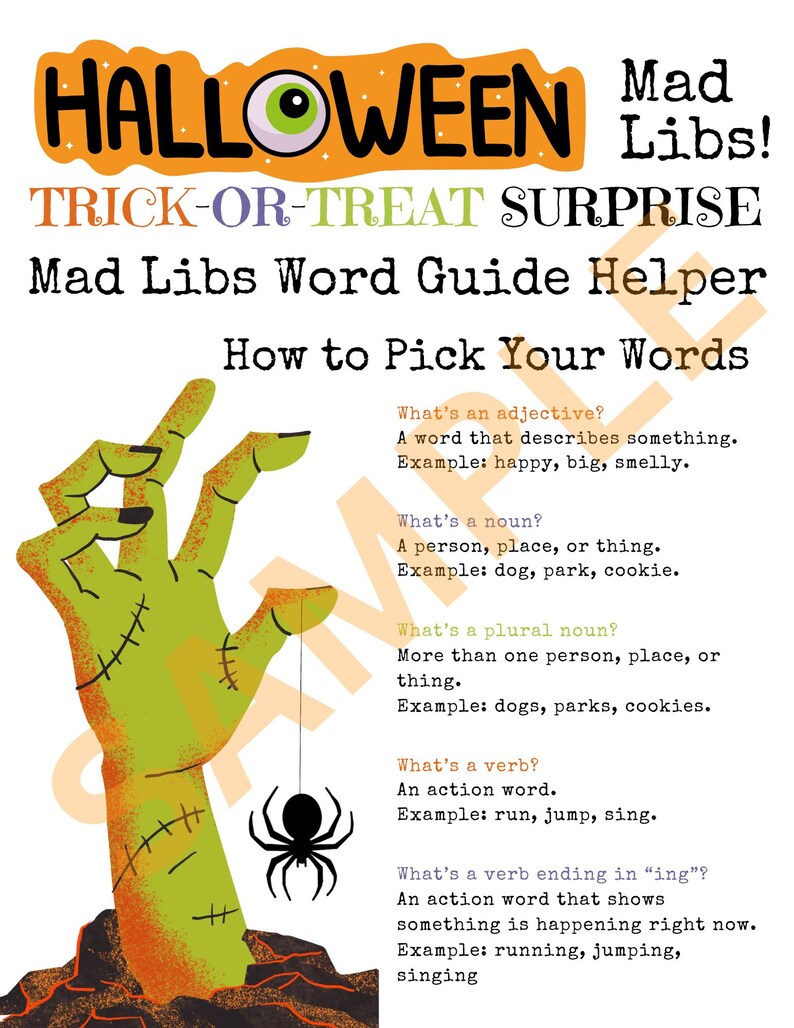 Halloween Mad Libs Game - Etsy