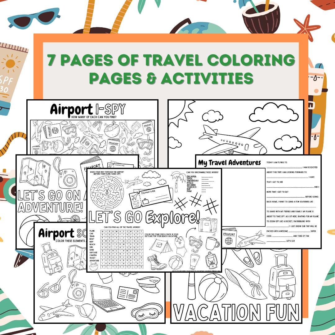 Enjoy a Screen Free Journey With These Travel Coloring Pages and ...