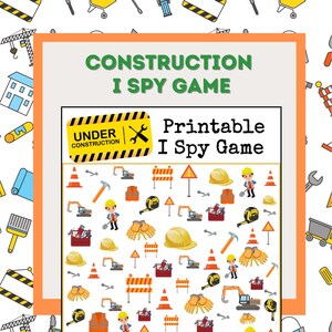 Printable Construction I Spy Game - Fun for a Construction Party or ...