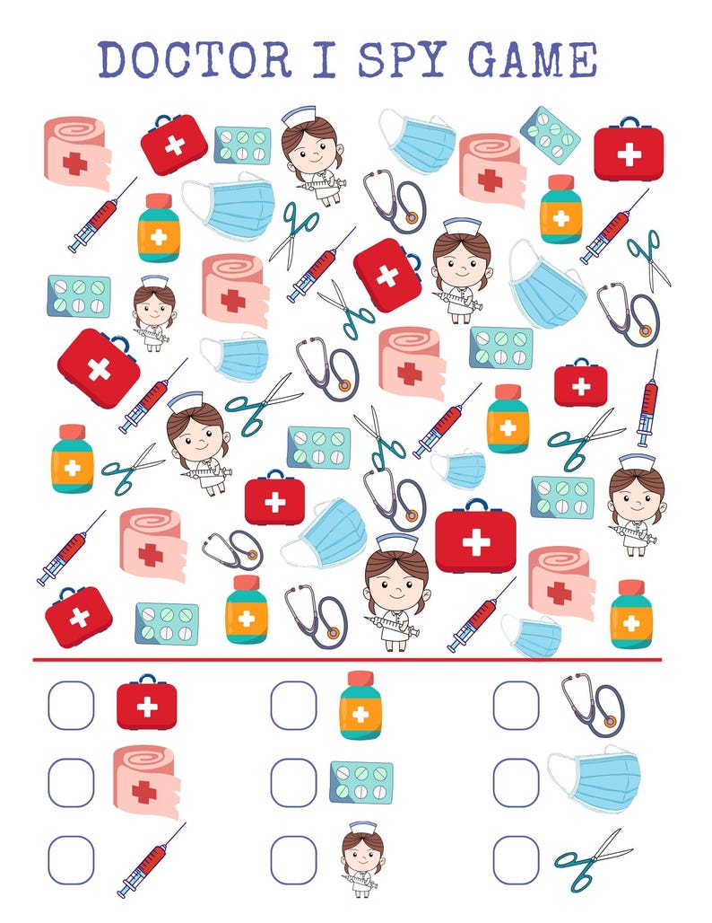 Printable Doctor I Spy Game for Kids - Etsy