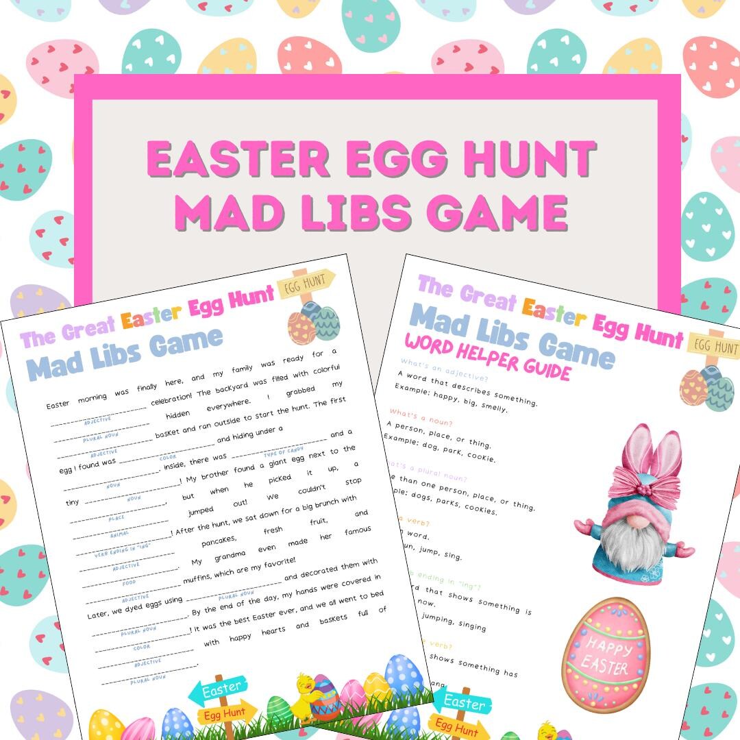 Printable Easter Egg Hunt Mad Libs Game - Etsy