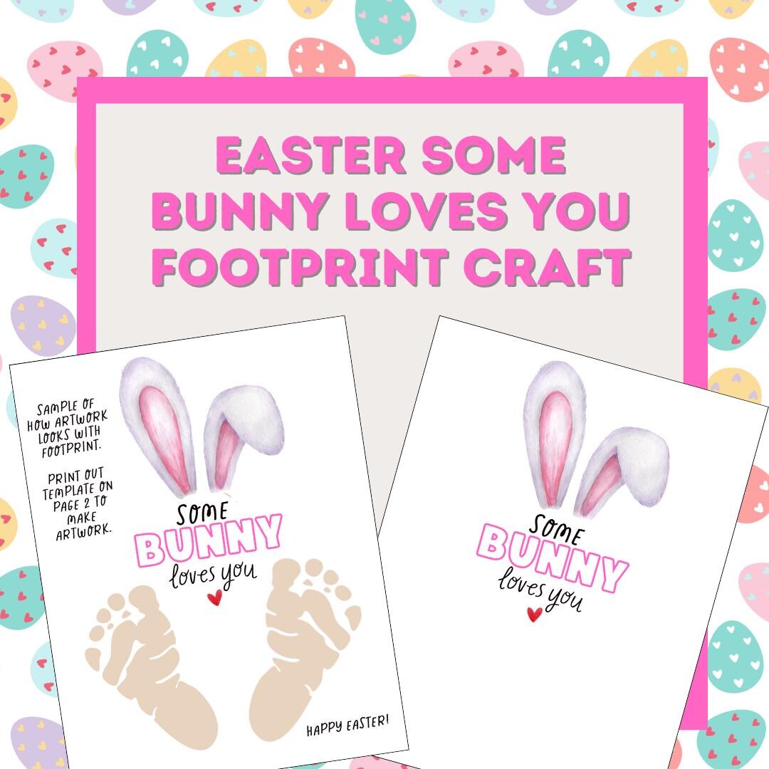 Printable Some Bunny Loves You Easter Footprint Craft - Etsy