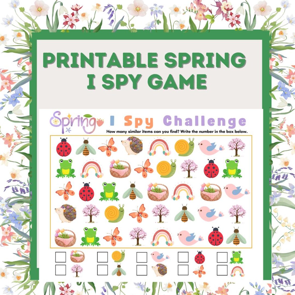 Printable Spring I Spy Game - Etsy
