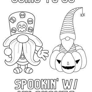 Halloween Gnomes Coloring Pages - Etsy