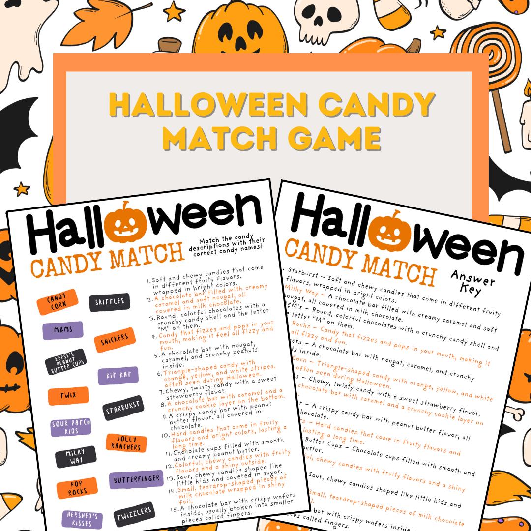 Printable Halloween Candy Match Game - Fun for Halloween Party ...