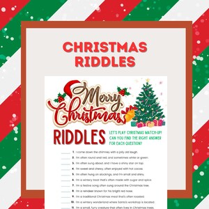 Printable Christmas Riddles Game - Etsy