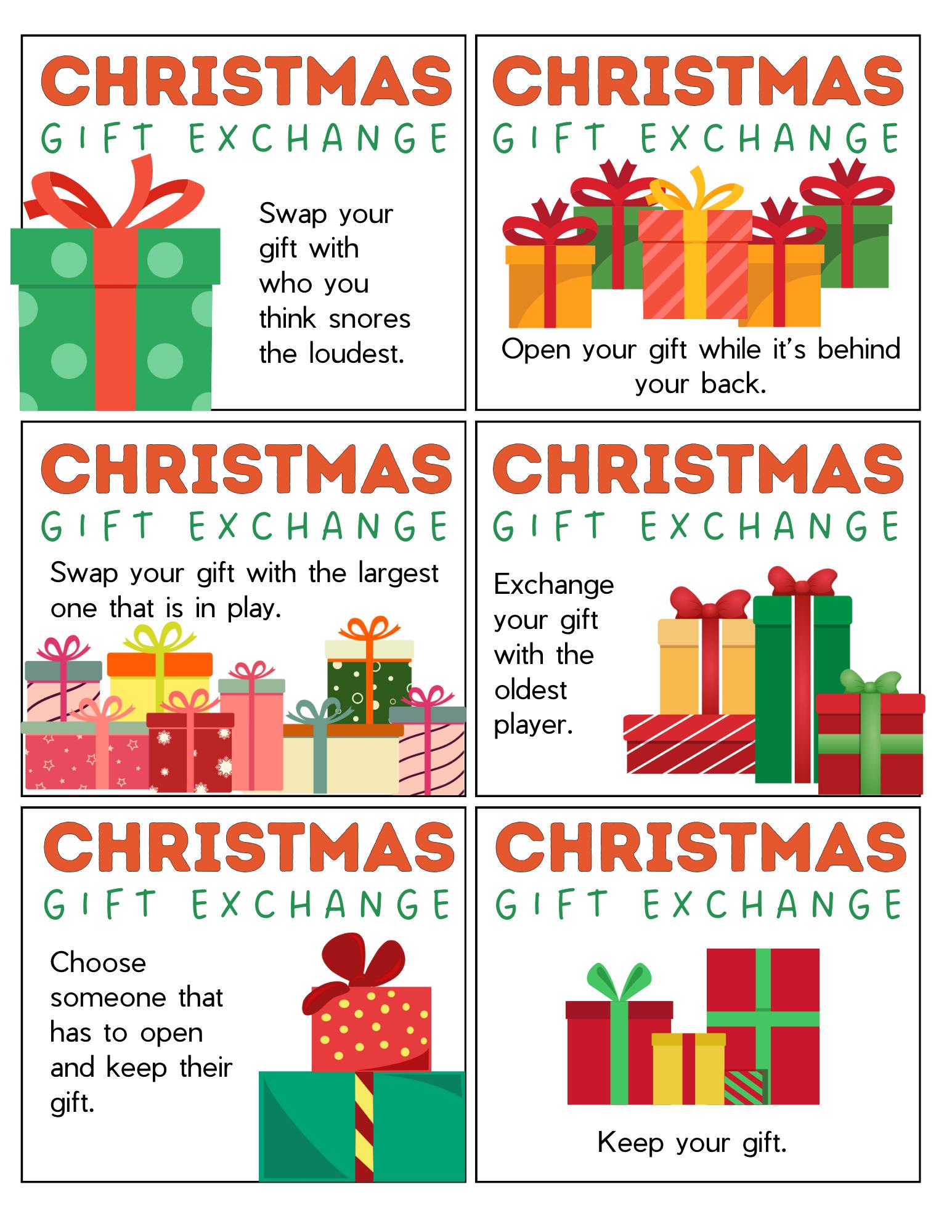 Printable Gift Exchange Card Game - Etsy