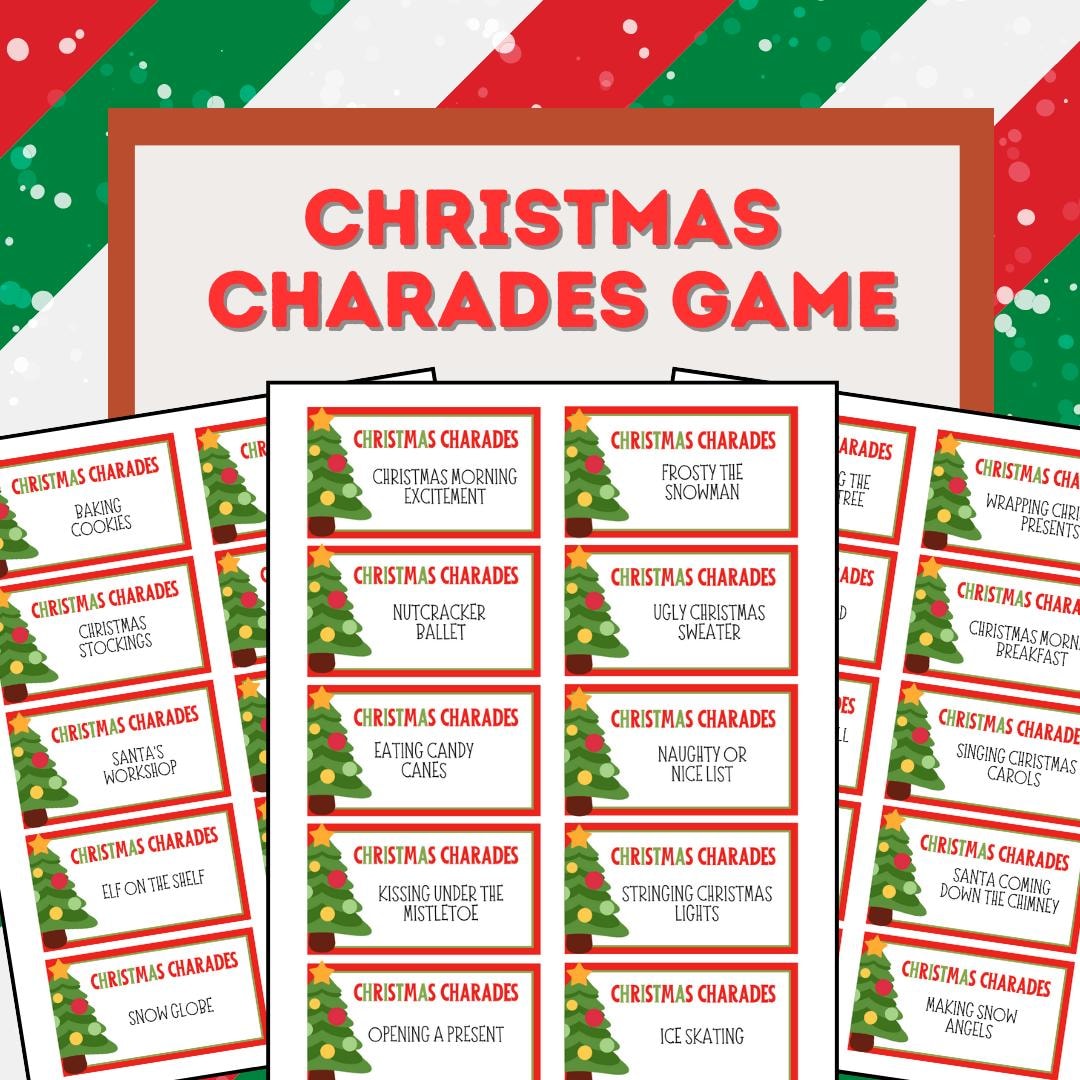 Printable Christmas Charades Game - Etsy