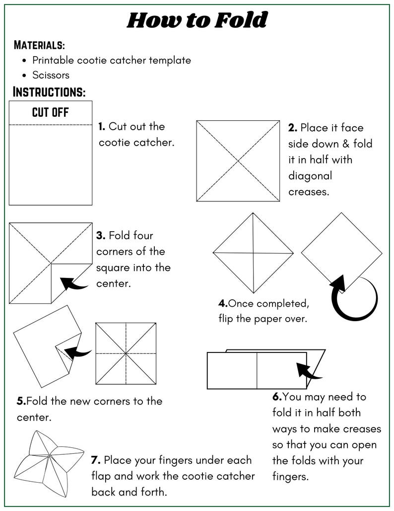 Printable St. Patrick's Day Cootie Catcher - Etsy
