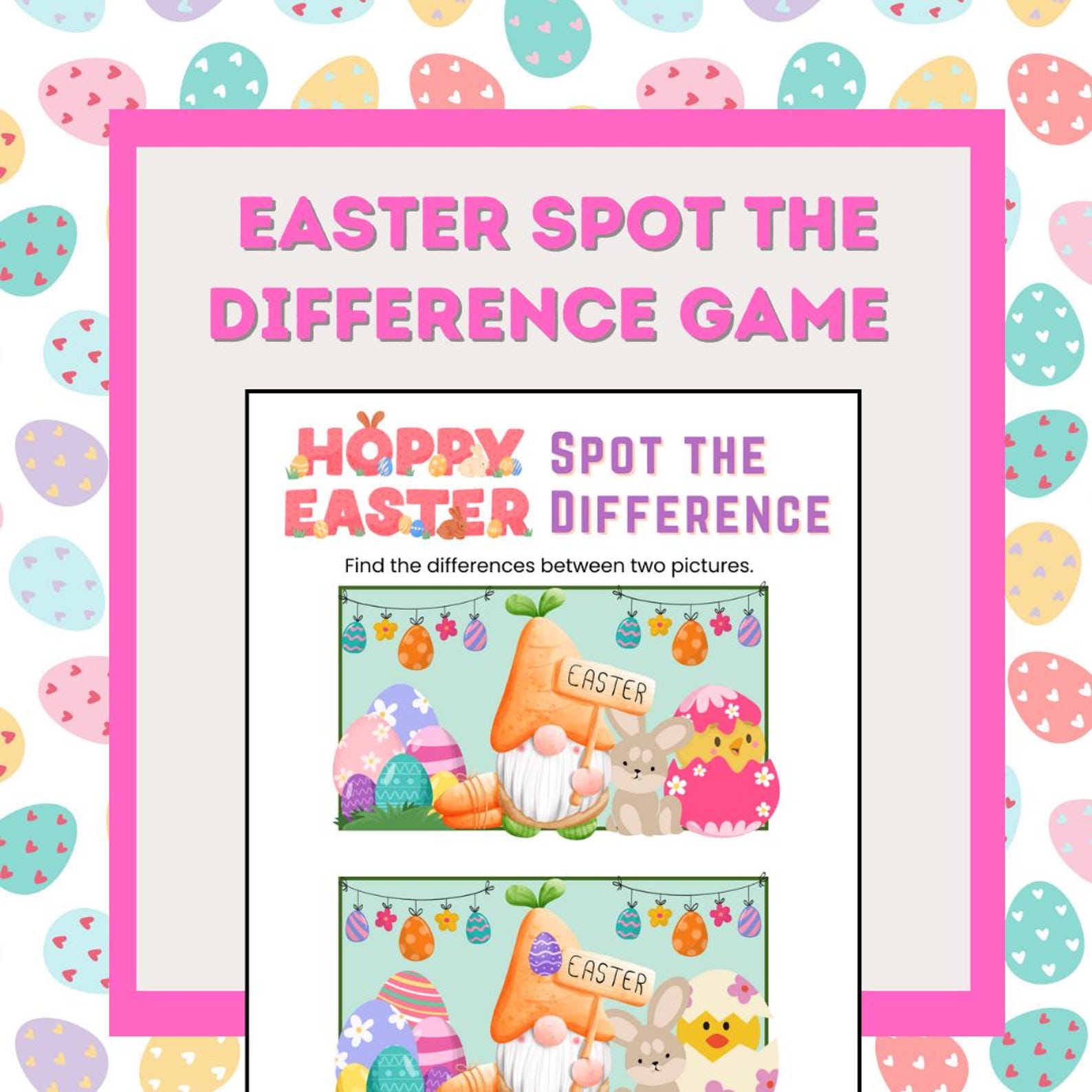 Printable Easter Spot the Difference Game - Etsy