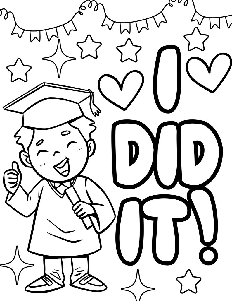Printable Graduation Coloring Pages - 10 Coloring Sheets Included! - Etsy